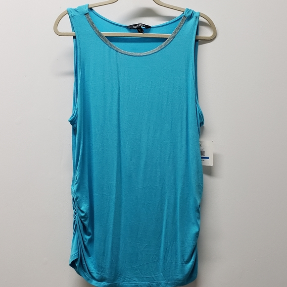 Ellen Tracy | Tops | Nwt Ellen Tracy Cyan Tank Embellished Collar Sz Xl ...